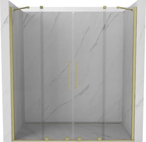 Mexen Velar Duo, posuvné dveře do otvoru 170x200 cm, 8mm čiré sklo, zlatá matná, 871-170-000-02-55
