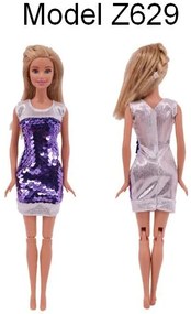 Oblečky pro panenku Barbie - lesklé party šaty s flitry Varianta: model Z629