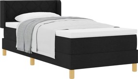 Postel s boxspringem s čelo Černá 190 x 90 cm textil 3341330