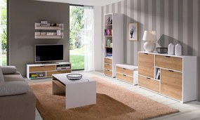Obývací pokoj Iwa, bílá/dub zlatý