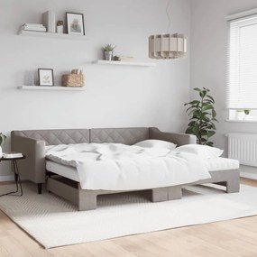 Válenda s přistýlkou a matracemi taupe 100 x 200 cm textil 3197452
