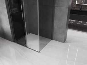 Mexen Velar L, sprchový kout s posuvnými dveřmi 110 x 70 cm, 8mm šedé sklo, broušený grafit, 871-110-070-43-95
