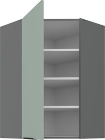 ARIA sa | horní kuchyňská skříňka 60x60 GN-90 1F (45°) rohová s policemi | 60x60 cm | VYSOKÁ | antracit/aquamarine