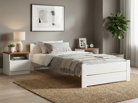 Postel IKAROS DOUBLE 80 x 200 cm, bílá Matrace: Matrace Coco Maxi 20 cm, Rošt: Bez roštu