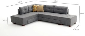 Atelier del sofa Rozkládací rohová pohovka MANAMA šedá levý roh 825BLC1182