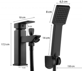 Erga Lucco, umyvadlová baterie s ruční sprchovou soupravou, černá matná, ERG-YKA-BW.LUCCO-BLK