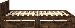 Rám postele s čelem kouřový dub 200 x 200 cm kompozitní dřevo 3295538
