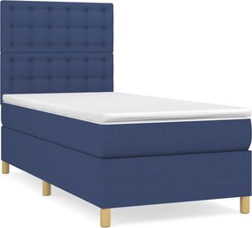 Box spring postel s matrací modrá 80x200 cm textil 3142615