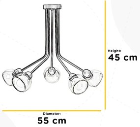 ONLI - Přisazený lustr DENVER 5xE14/6W/230V