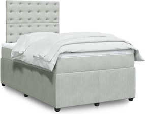 Box spring postel s matrací světle šedá 120 x 200 cm samet 3292322