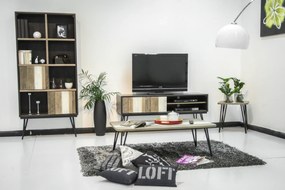 TV stolek Adesso 150 cm z masivu černý/hnědý