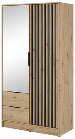 Šatní skříň NELLY 2D se zrcadlem | 105 cm | artisan