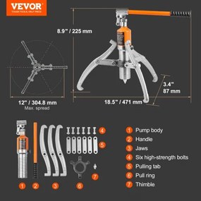 Hydraulický stahovák ozubených kol, oddělovač ložisek kol s maximální kapacitou