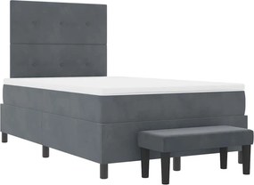 Postel s boxspringem s čelo Tmavě šedá 200 x 120 cm samet 3344505