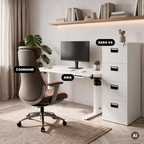 Elektrický stůl s nastavitelnou výškou ergonomický bílý,1200x600 mm: ARIA