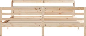 Rám postele s čelem 200 x 200 cm masivní borové dřevo 3306692