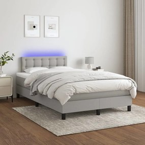 vidaXL Box spring postel s matrací a LED 120 x 200 cm textil [3133461] Barva: tmavě hnědá