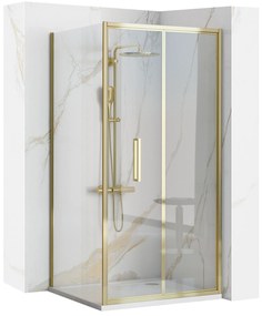 Rea, Rohový sprchový kout REA RAPID FOLD Gold, KPL-09132