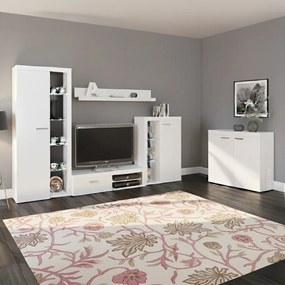 Obývací stěna Rumba + komoda 2F | 270 cm + 97,2 cm | bílá