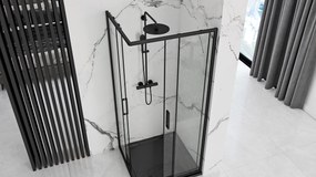 Rea - PUNTO BLACK MAT sprchový kout 90 x 90 cm, čiré sklo/černý profil, REA-K4801