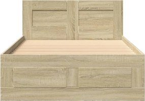 Rám postele s čelem dub sonoma 100 x 200 cm kompozitní dřevo 3295578