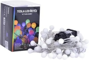 Světelný řetěz tesla - dekorativní řetěz baňka 1,8cm, 80led, rgb, 230v, 8m + 3m kabel, časovač, ip44