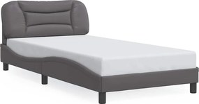 Rám postele bez matrace Hvar šedý 100x200 cm umělá kůže 3207984