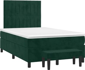 Box spring postel s matrací tmavě zelená 120 x 200 cm samet 3137956