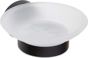 Sapho X-Round - Mýdlenka s držákem, matné sklo/černá XR803B
