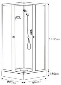 BPS-koupelny Sprchový box  90x90