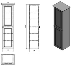 Sapho, VIOLETA skříňka vysoká 35x140x30cm, pravá, bílá (VI165P), VI165-3131
