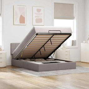 Osmanská postel s matrací &amp; LED Taupe 140x200 cm Látka 3312316