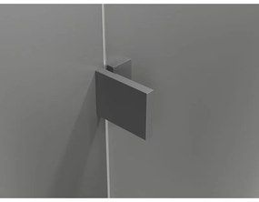 Mexen Lunar, L výklopný sprchový kout pravý 80 x 80 cm, 8mm čiré sklo, grafitový profil, 834L-080-080-95-00-P