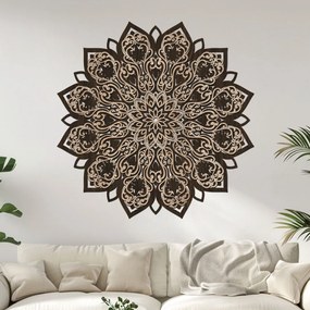 dřevo života 2 vrstvá mandala ROZKVĚTU Rozměry šxv (cm): 80x80, Zvolte barevný dekor: wenge-javor