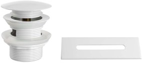 Aqualine - Set vanové výpusti a krytky přepadu, ClickClack, lesklá bílá TF9005W
