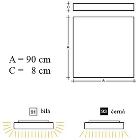 Lucis IB.L1.900.91 Izar B, čtvercové stropní svítidlo z akrylátového skla LED 92W 3000K 90x90 cm, bílá