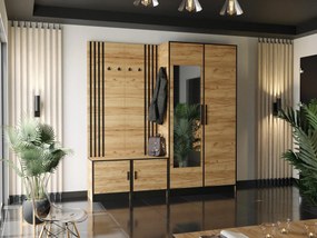 Šatní skříň ROJ 21 - 211,2x205x39 cm dub Craft zlatý