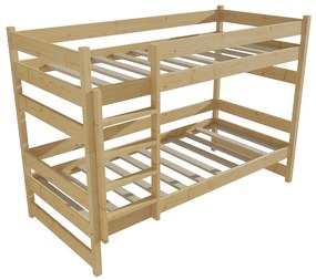 Vomaks Patrová postel PP 014 Rozměr: 80 x 200 cm, Barva: surové dřevo, Prostor mezi lůžky: 80 cm
