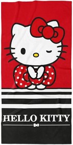 Bavlněná plážová osuška Hello Kitty - motiv Malá parádnice - 100% bavlna - 70 x 140 cm