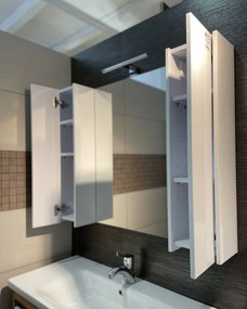 Kingsbath Bronx White 100 závěsná koupelnová skříňka se zrcadlem a LED osvětlením