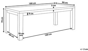 Jídelní stůl z akátového dřeva světle hnědý 180 x 90 cm TESA Beliani