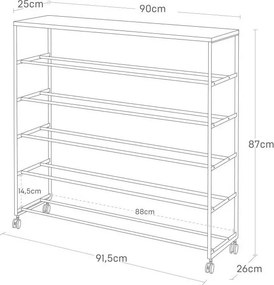 Bílý kovový stojan na boty 90,5x87x26 cm Tower – YAMAZAKI