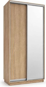 Skříně s posuvnými dveřmi 1200x2400x600 1LTD 1 Zrcadlo Dub Sonoma, profil stříbrný