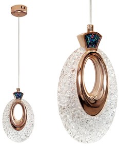 Toolight Moderní závěsné LED osvětlení Crystal D2 LHJ109-1CP růžová zlatá