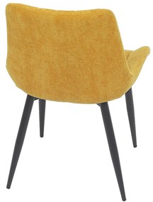 Jídelní židle, žlutá látka, černý kov