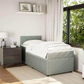 Box spring postel s matrací světle šedá 100x200 cm samet 3289962