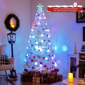Costway Umělý vánoční stromek 210 cm s barevnými LED světly