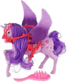 TEDDIES Jednorožec s křídly česací s hřebenem / Plast / 22 cm / 3 barv