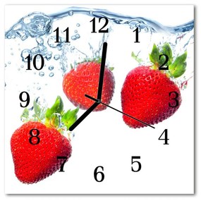 Skleněné hodiny čtvercové jahody