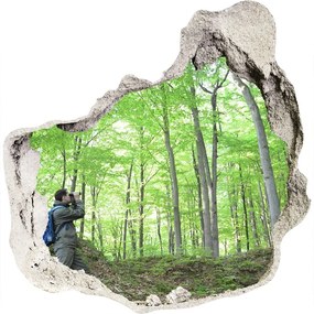 Wallmuralia Fototapeta díra na zeď Ornitolog v lese 75x75 cm